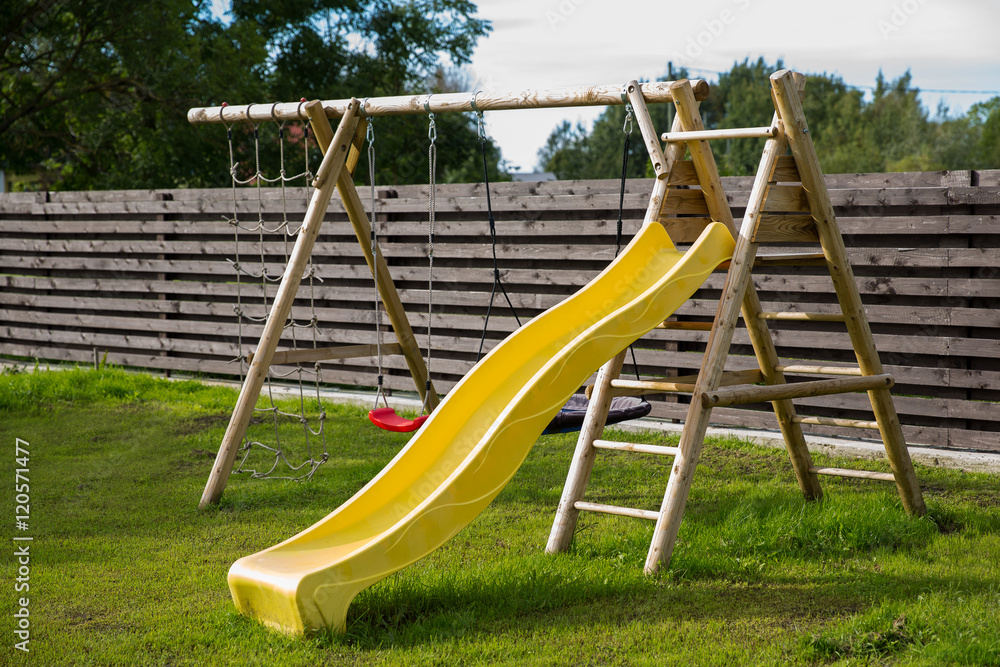 Children´s outside playground Stock Photo | Adobe Stock