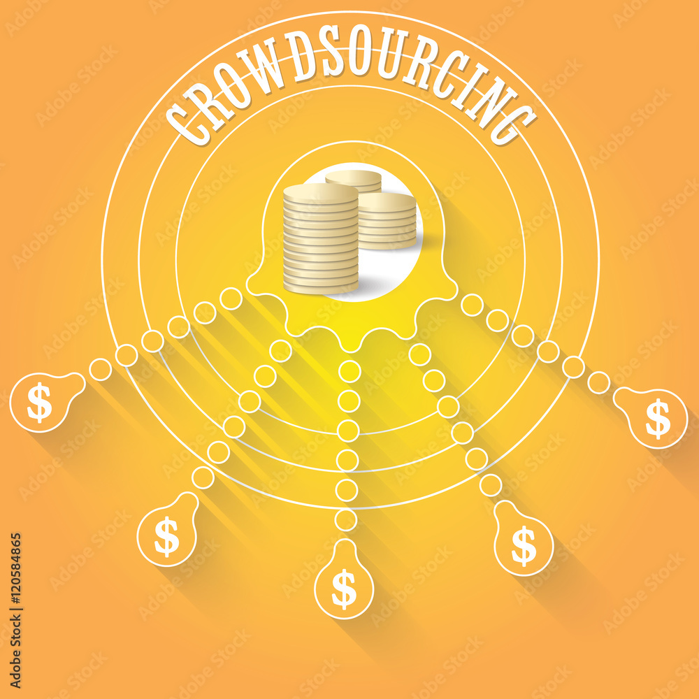 Vector circular object with theme of crowd sourcing Stock Vector ...