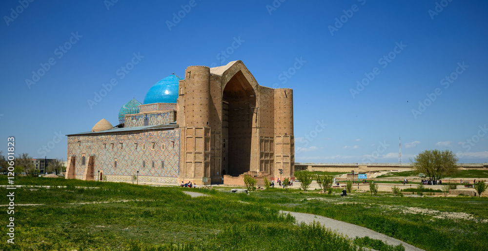 The Mausoleum of Khoja Ahmed Yasawi. Turkistan city, Kazakhstan. Stock ...