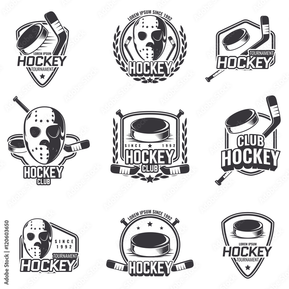 The logos on the theme of sport. Posters, stickers, emblems, logos for ...