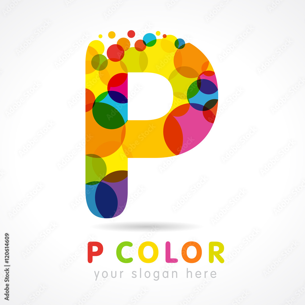 Colored P logo. Letter "p" business colorful logo vector template ...