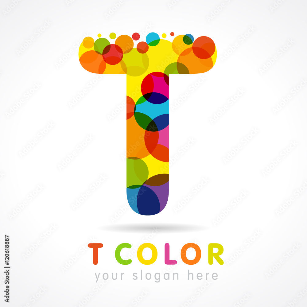 Colored T logo. Letter "t" business colorful logo vector template ...