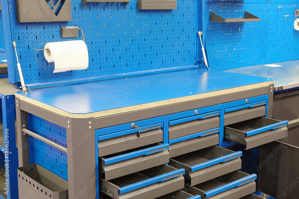 The image of a working bench for car repair station Stock Photo | Adobe ...
