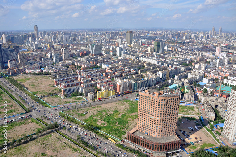 Shenyang City Skyline Aerial view, Liaoning Province, China. Shenyang ...