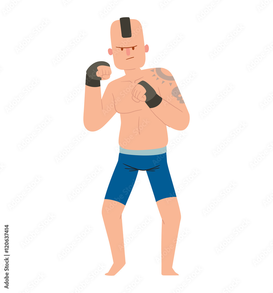 Fighter man vector Stock Vector | Adobe Stock