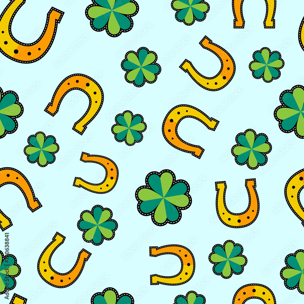 Seamless background with good luck designs Stock Vector | Adobe Stock