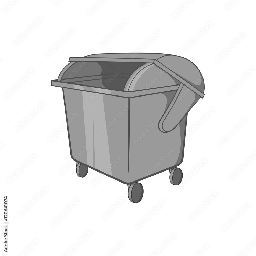 Dumpster icon in black monochrome style isolated on white background ...