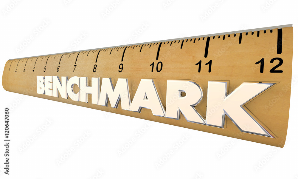 Benchmark Measure Compare Results Ruler 3d Illustration Stock ...