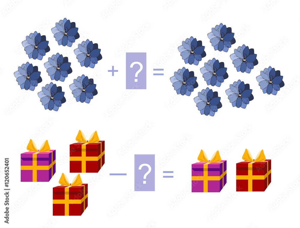 Educational game for children. Cartoon illustration of mathematical ...