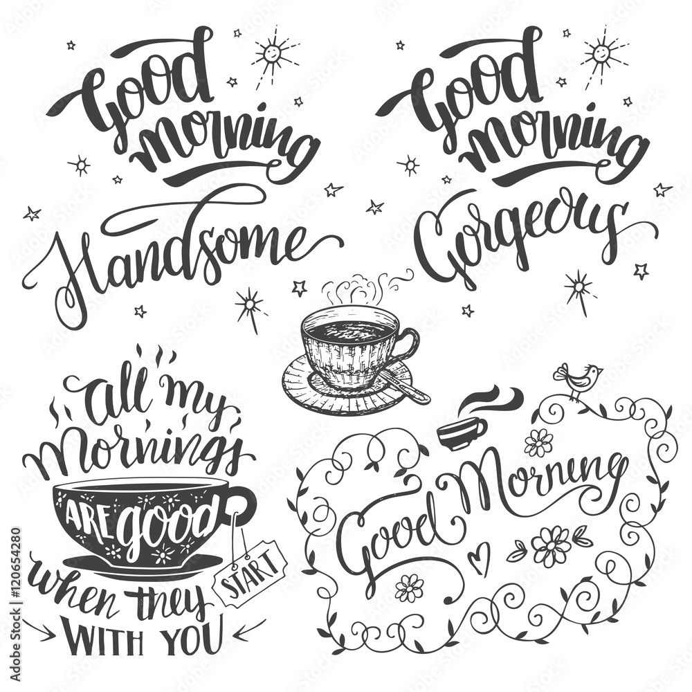 Good Morning Brush Calligraphy Set Good Morning Handsome And Good good-morning-brush-calligraphy-set-good-morning-handsome-and-good