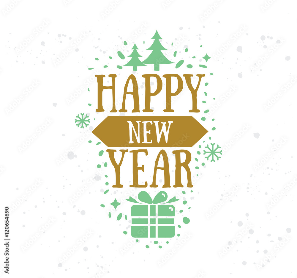 Happy New Year typographic design Stock Vector | Adobe Stock
