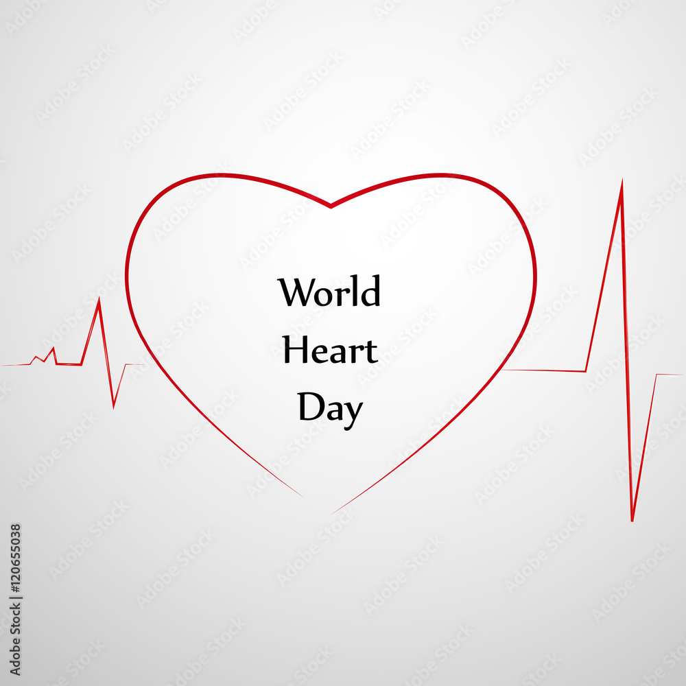 World Heart Day Background Stock Vector | Adobe Stock