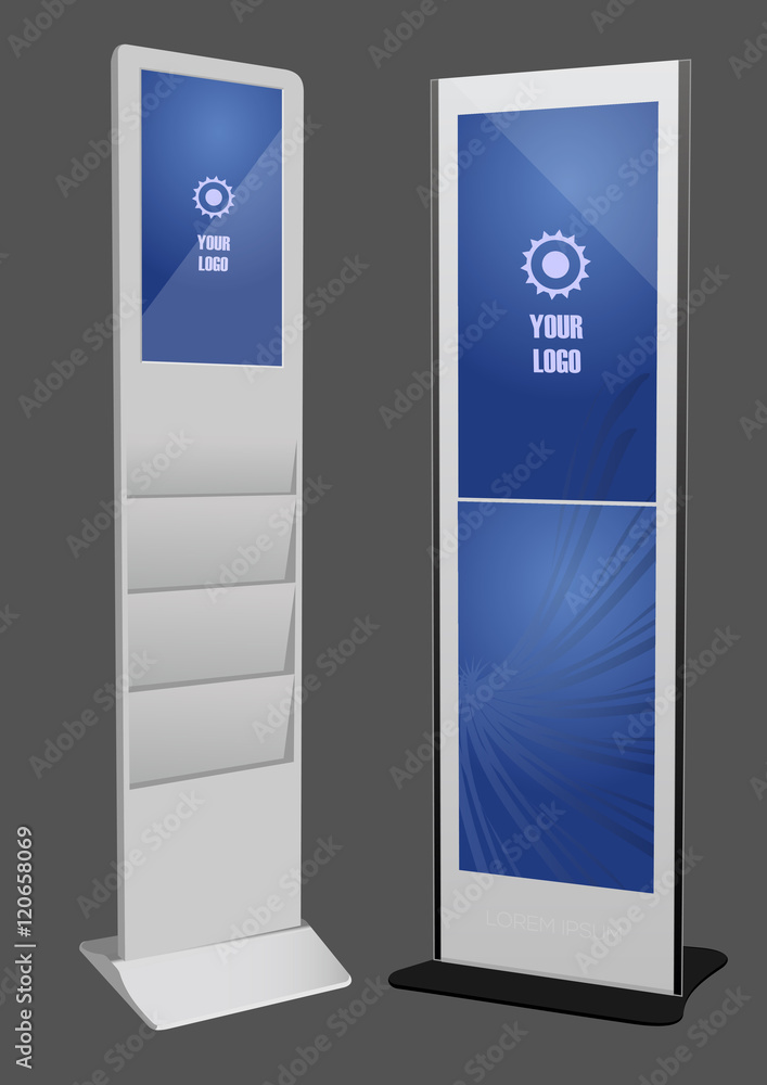 Promotional Interactive Information Kiosk Terminal Stand with two Touch ...