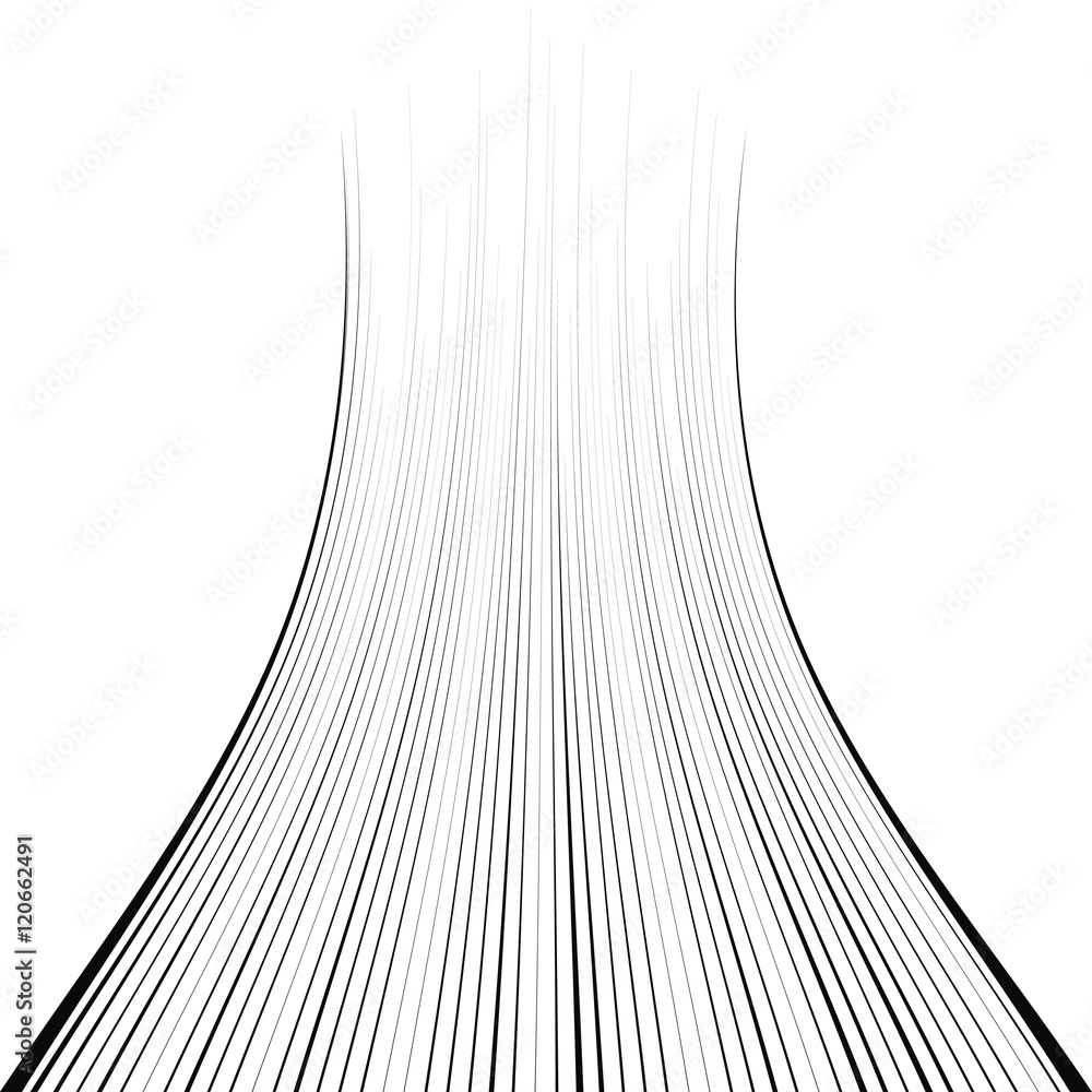 Curved jump line, lines, roads disappearing into infinity in the ...