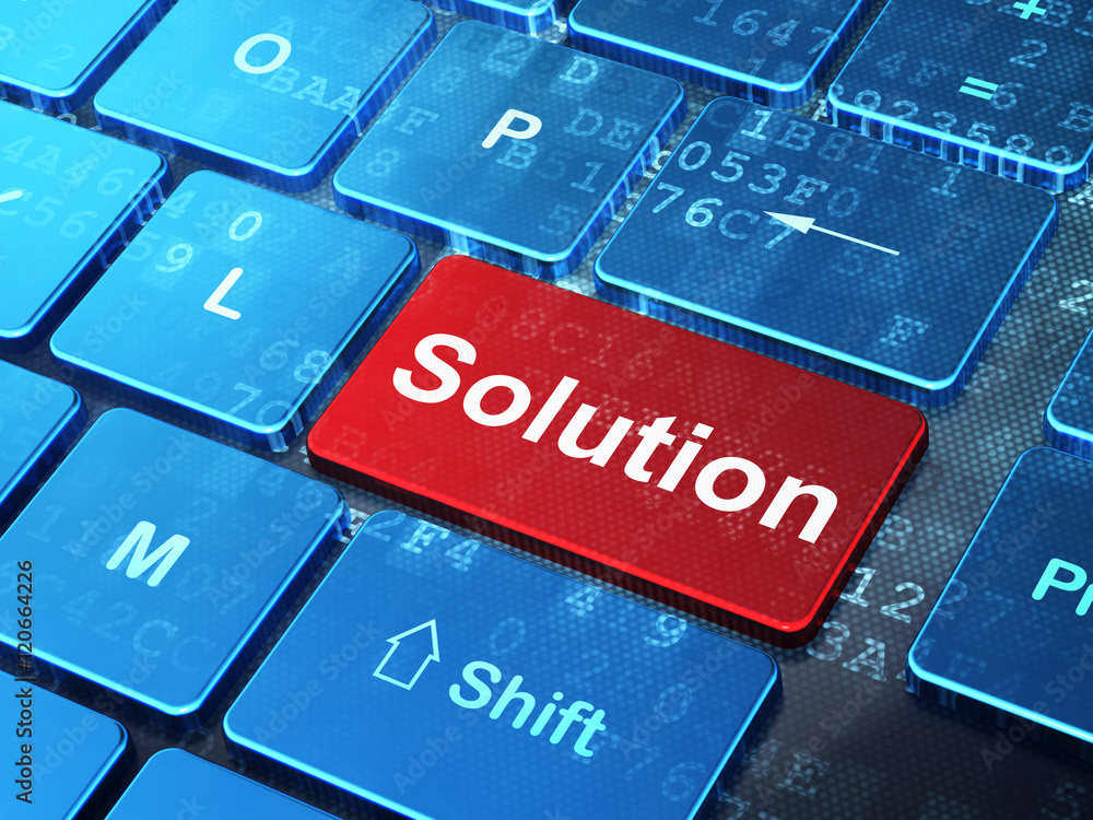 Finance concept: Solution on computer keyboard background Stock ...