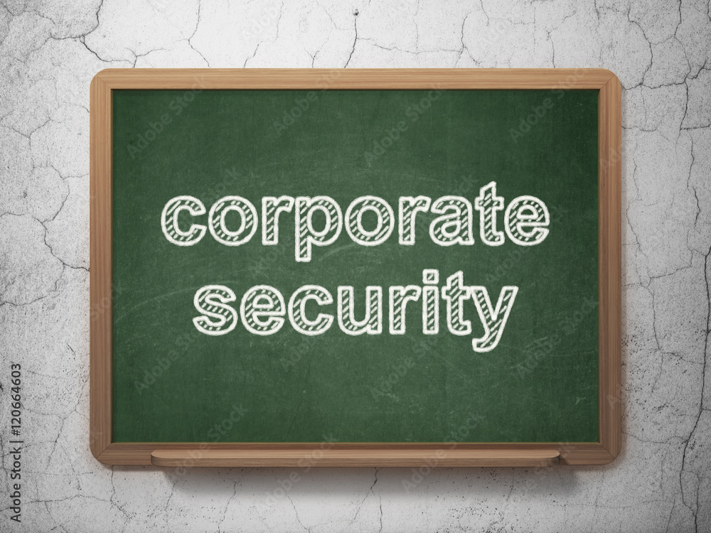 Safety concept: Corporate Security on chalkboard background Stock ...