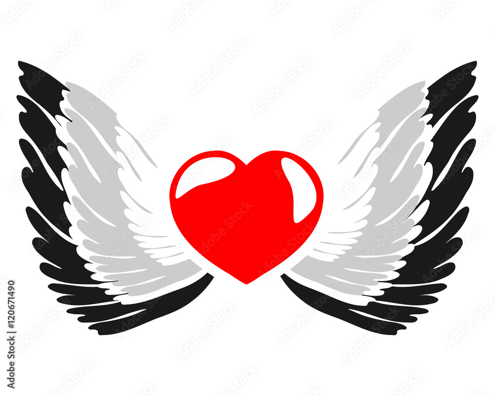 Engel en hart symbool voor liefde Stock-Vektorgrafik | Adobe Stock