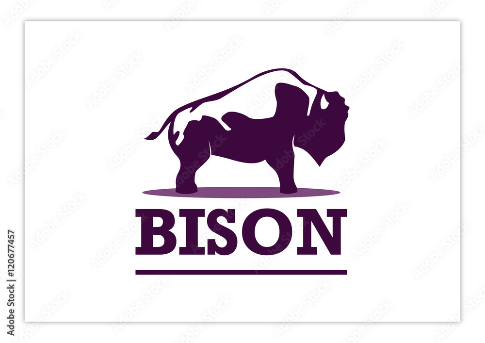 Bison - Simple Hand draw Bison Image Logo Designs Stock Vector | Adobe ...