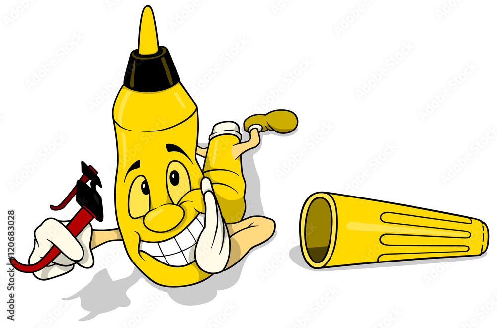 Yellow Laying Felt Tip Pen - Colored Cartoon Illustration, Vector Stock ...