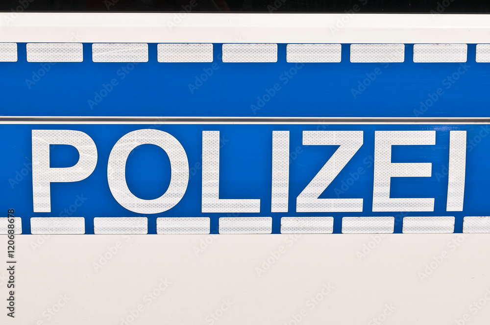 Schriftzug Polizei Stock-Foto | Adobe Stock