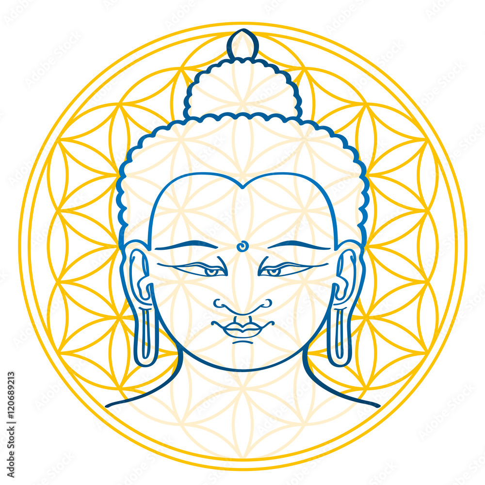 Buddha and the Flower of Life, a geometrical figure and ancient symbol ...