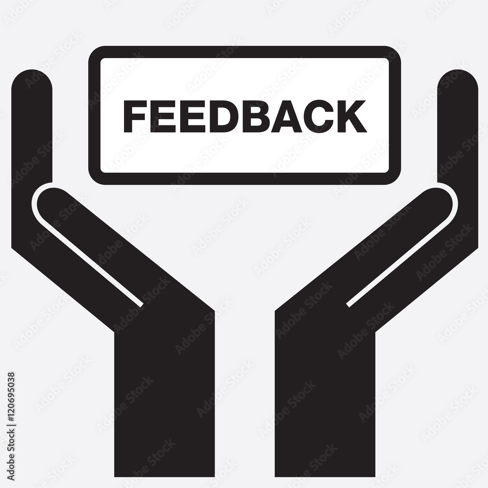 Vecteur Stock Hand showing free feedback sign icon. Vector illustration ...