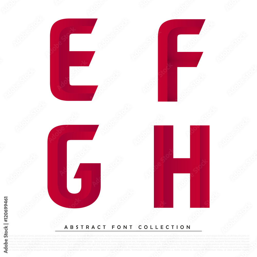 Abstract Red Typographic Alphabet in a Vector Set | Contains Vibrant ...