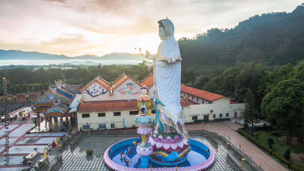 Quan Yin the Chinese goddess of mercy and compassion. the statue of ...
