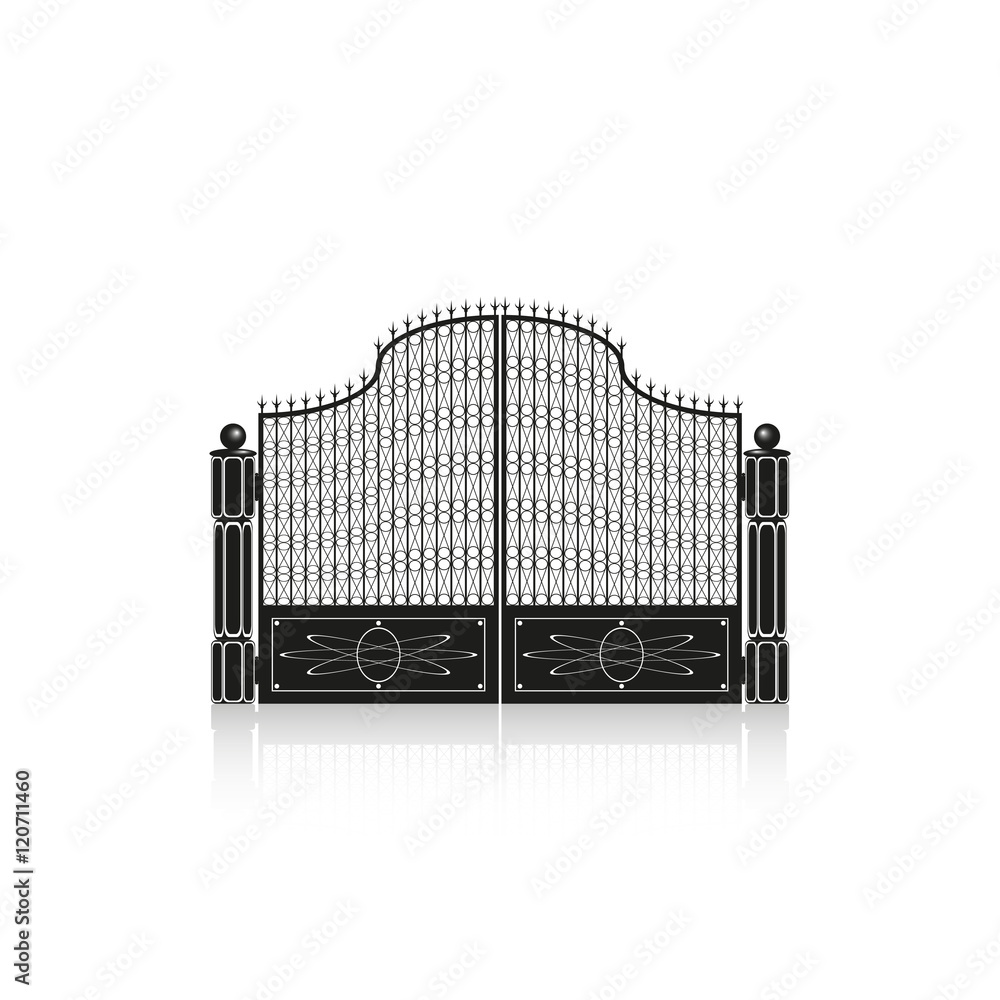 Decorative street gates. Vector illustration. Stock Vector | Adobe Stock