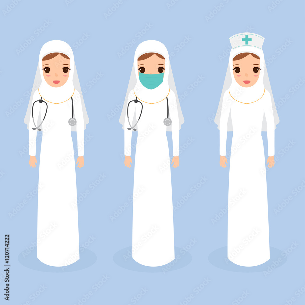 Arab doctor or muslim doctor character. Stock Vector | Adobe Stock