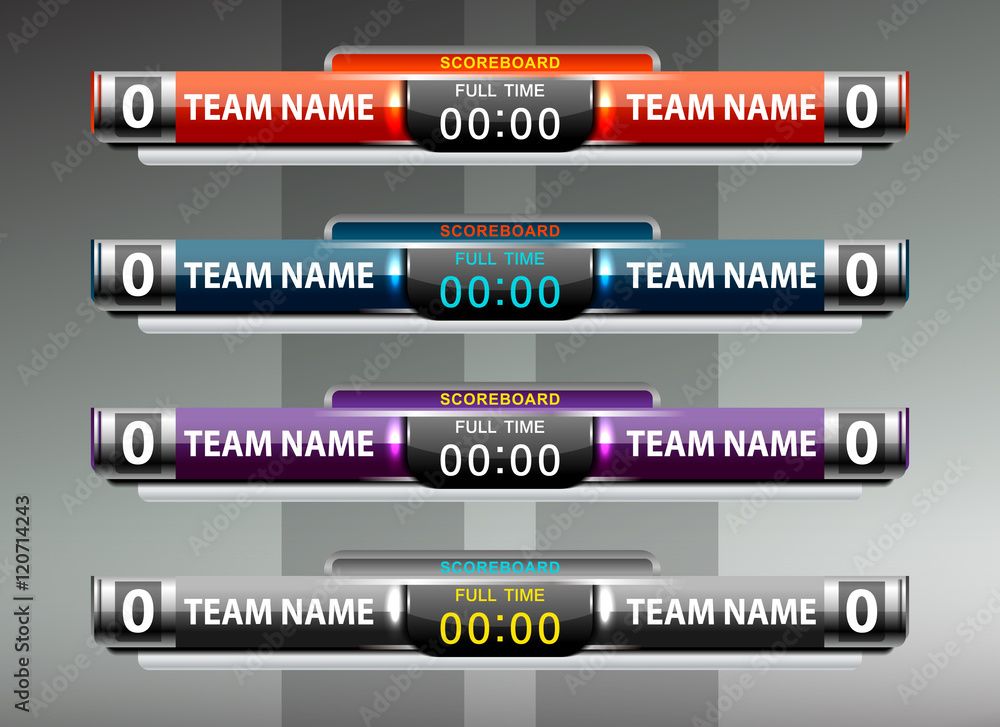 scoreboard design elements for sport, vector illustration Stock Vector ...