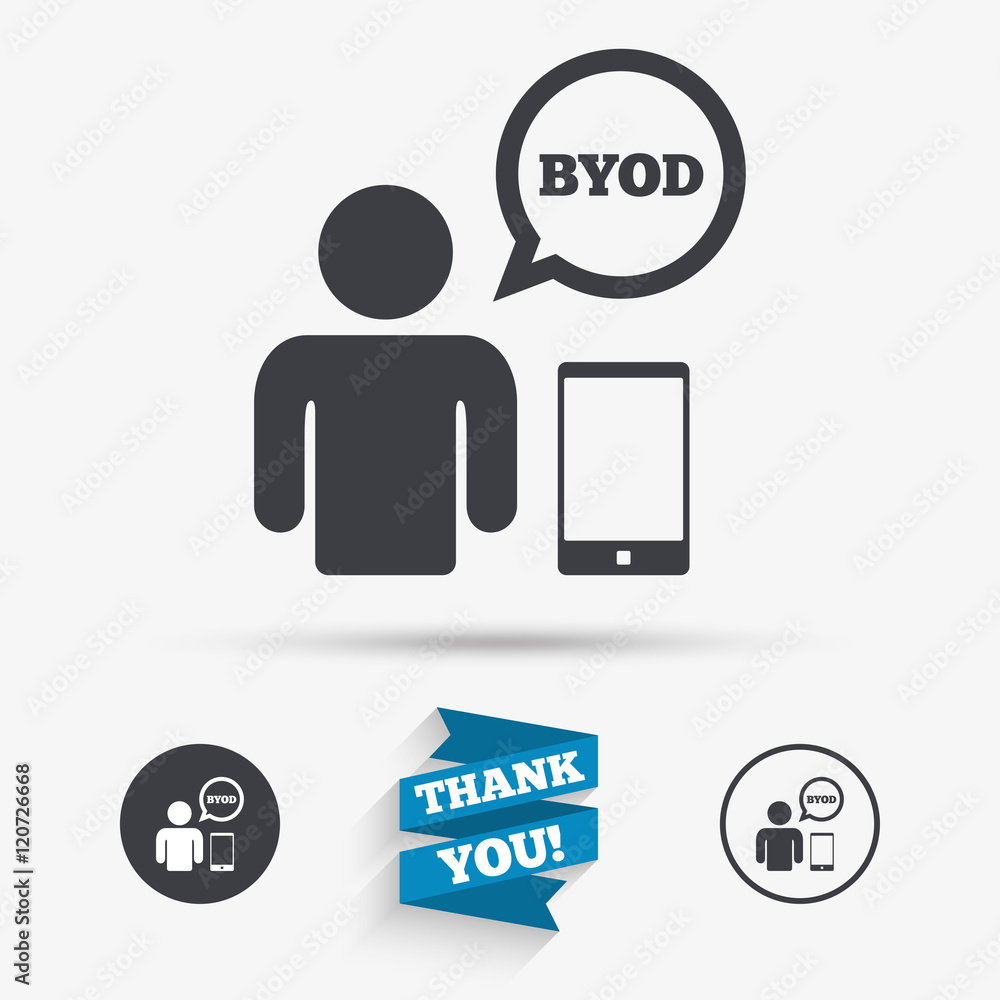 BYOD sign icon. Bring your own device symbol. Stock Vector | Adobe Stock