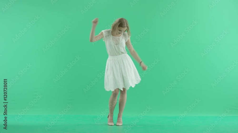 woman dancing on green screen Stock Video | Adobe Stock