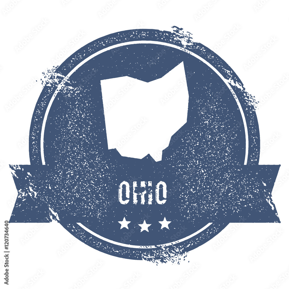 Ohio mark. Travel rubber stamp with the name and map of Ohio, vector ...