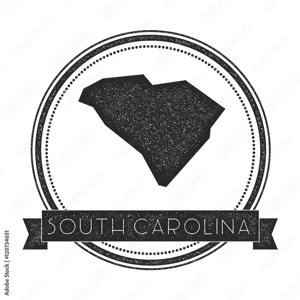 South Carolina vector map stamp. Retro distressed insignia with US ...