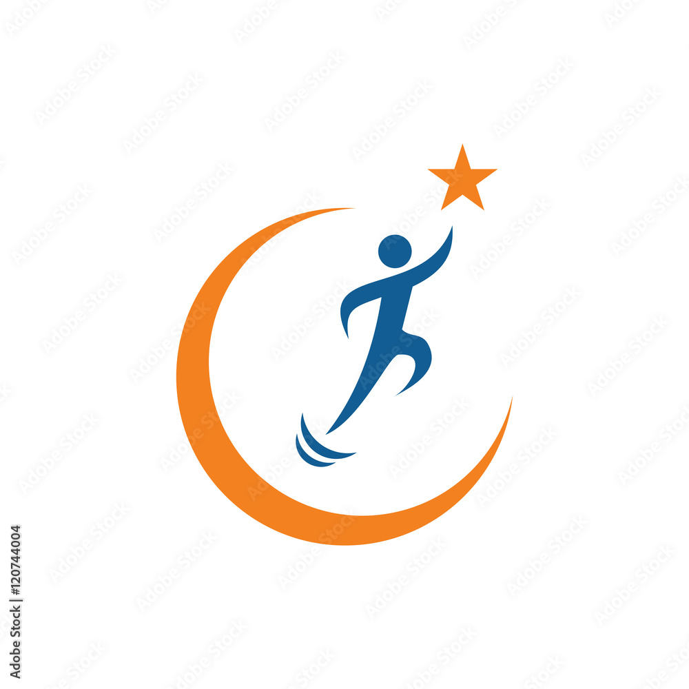 Jumping To Success Logo Image Vector Icon Stock Vector | Adobe Stock