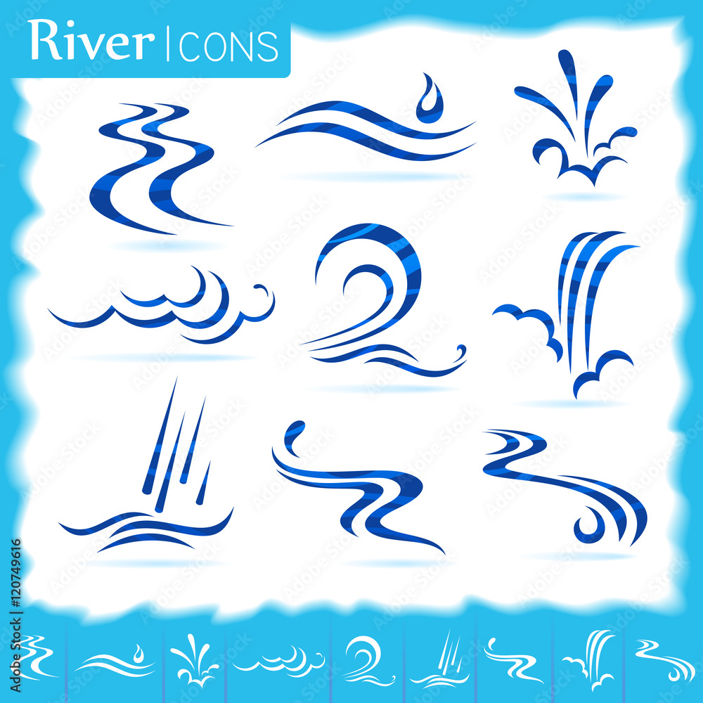 Different pattern of water flow Stock Vector | Adobe Stock