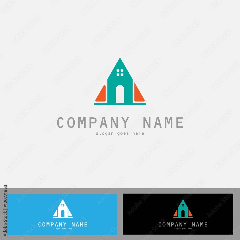 triangle home building logo Stock Vector | Adobe Stock