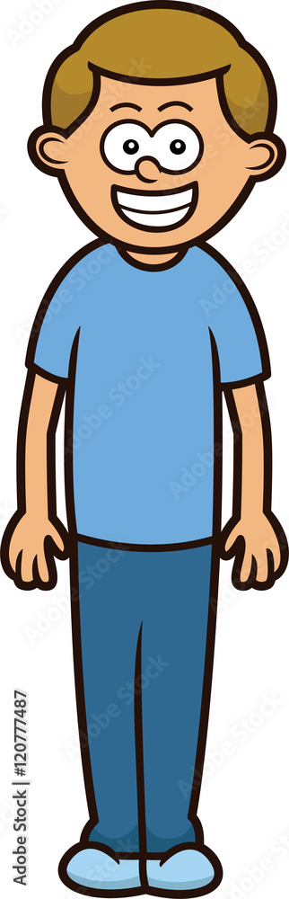 Skinny Man Cartoon Character Stock Vector | Adobe Stock