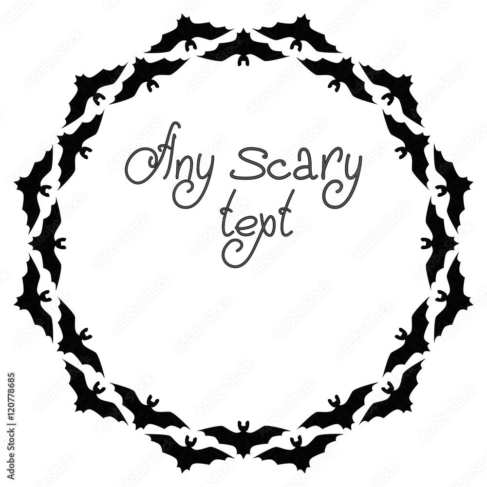 Cute background Halloween pattern circle border frame with repeating ...