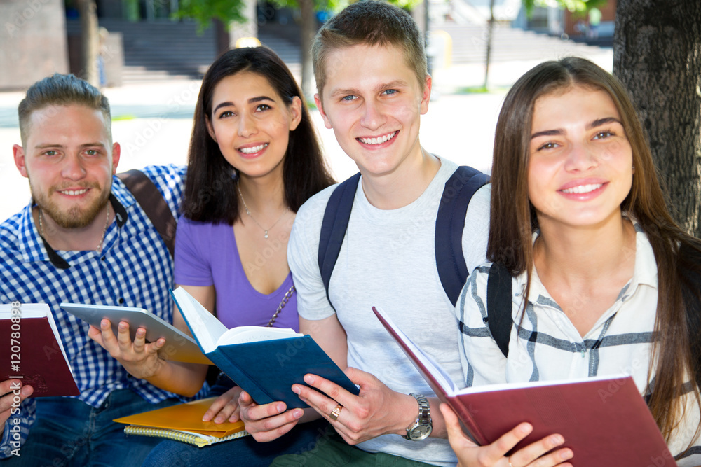 Group of university students studying Stock-Foto | Adobe Stock