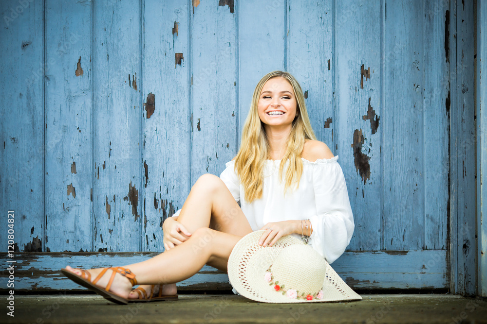 High school senior poses for portraits Stock Photo | Adobe Stock