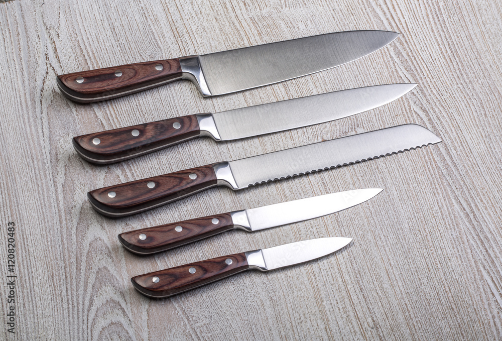 professional kitchen knives Stock Photo | Adobe Stock