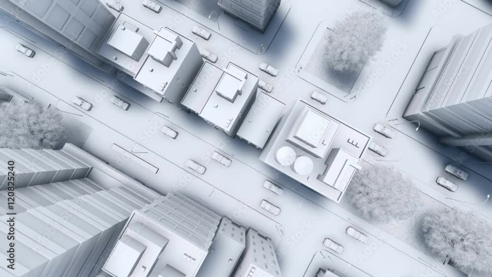 Vidéo Stock Busy street traffic of abstract big city downtown looking ...