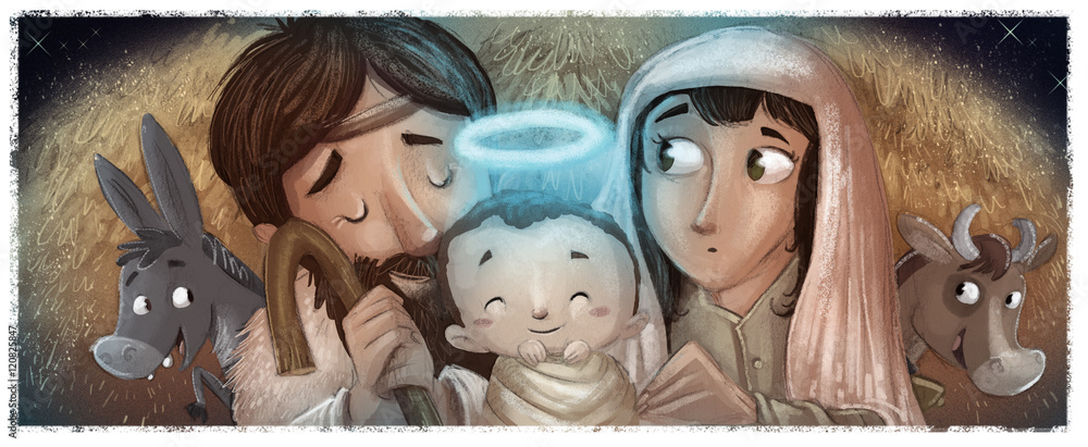 portal de belen en navidad Stock Illustration | Adobe Stock