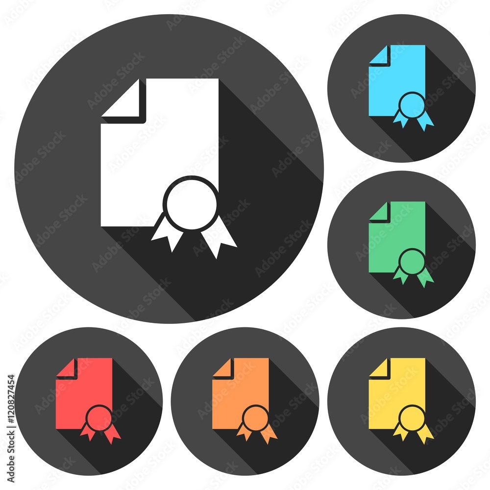 The diploma icon. Certificate symbol. Flat Vector illustration Stock ...