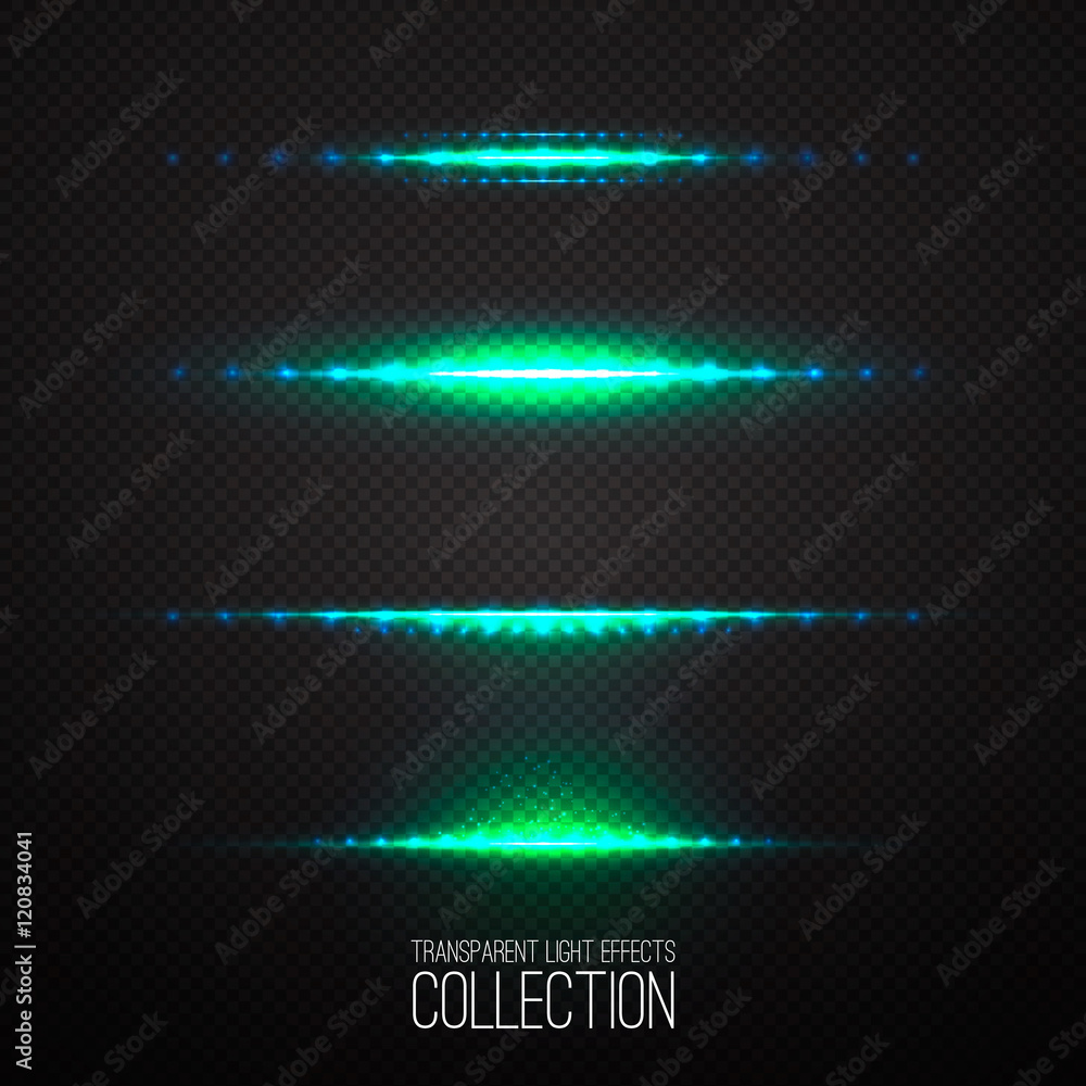Glowing light effcets collection isolated on transparent Vector ...