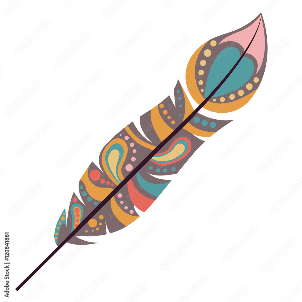 Feather plume icon. Vintage decorative and ornament theme. Isolated ...