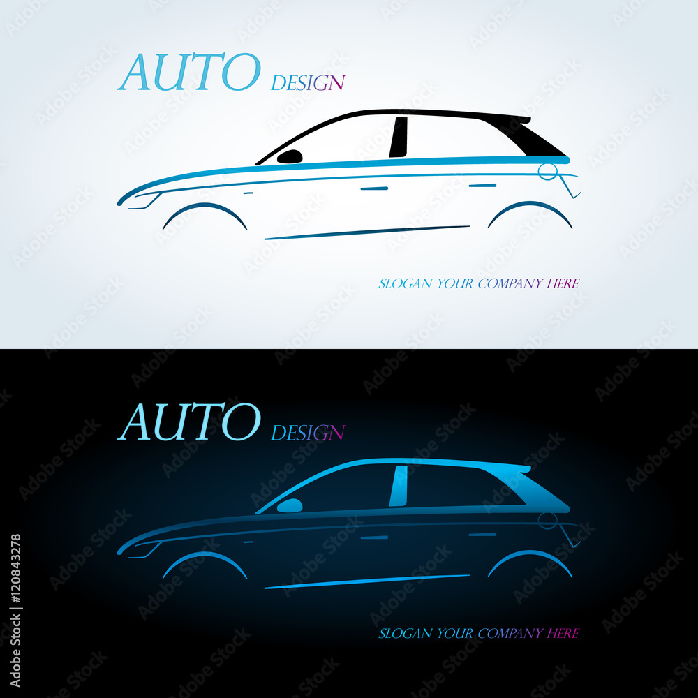 Logo for car on a white background. Auto company logo. Blue and white ...