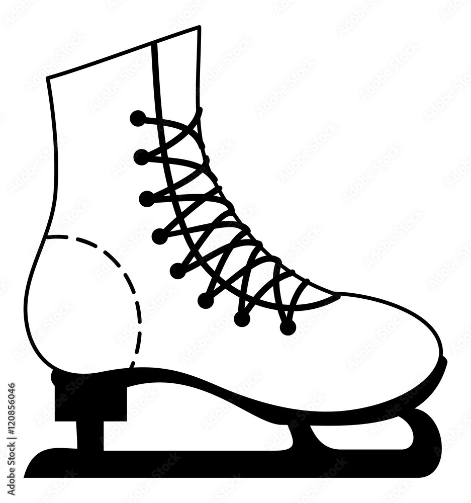 Ice skate boots contour. Vector clip art. Stock-Vektorgrafik | Adobe Stock